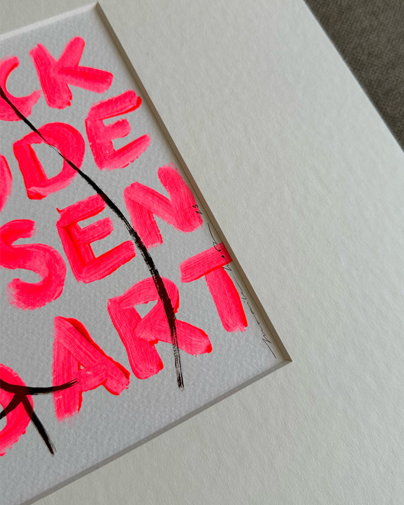 Original - 'send art' fluor coral | My Deer Art Shop